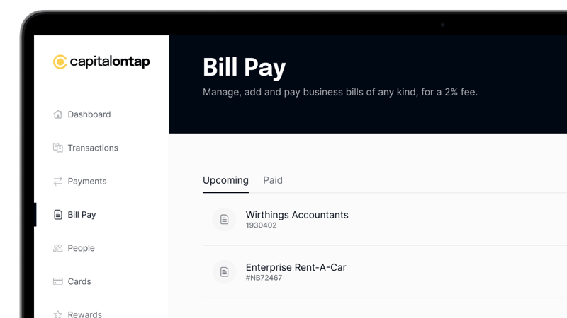 Join the Bill Pay beta now | Capital on Tap